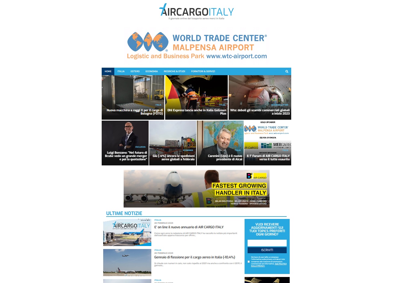AIR CARGO ITALY si è meritata un nuovo sito web - Air Cargo Italy